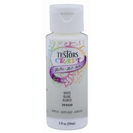 Testors Testor 223546 2 oz White Matte Acrylic Craft Paint 223546 | Zoro