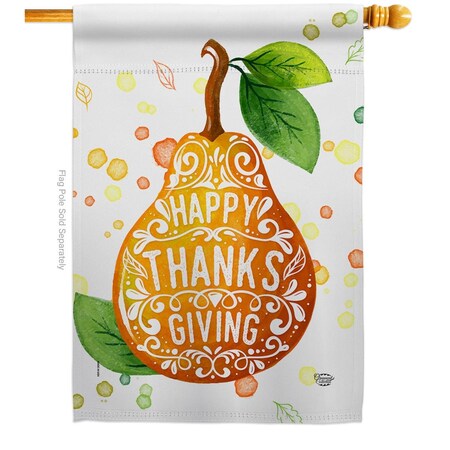 Cuadrilatero 28 x 40 in. Happy Thanks Giving House Flag w/Fall ...