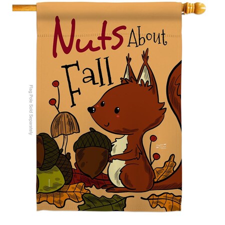 Patio Trasero 28 x 40 in. Nuts About Fall House Flag with Harvest ...