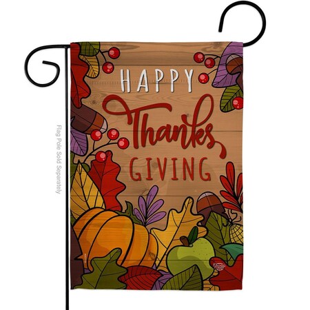 Cuadrilatero 13 x 18.5 in. Happy Thanks Giving Garden Flag with Fall ...