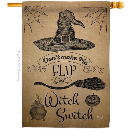 Cuadrilatero 28 x 40 in. Flip my Witch Switch House Flag with Fall ...