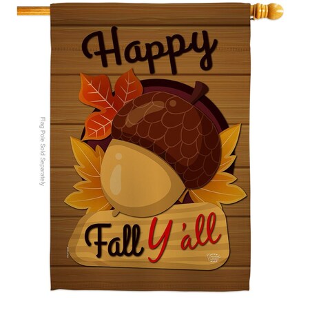 Cuadrilatero 28 x 40 in. Happy Fall Yall House Flag with Harvest ...