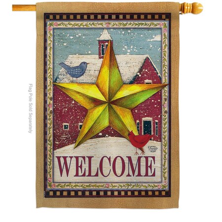 Cuadrilatero 28 x 40 in. Welcome Winter Farm House Flag with Wonderland ...