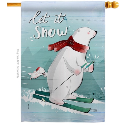 Angeleno Heritage 28 x 40 in. Let is Snow House Flag with Winter ...