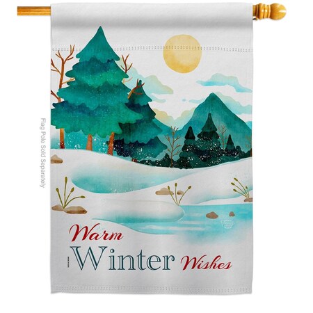 Cuadrilatero 28 x 40 in. Winter Wishes House Flag with Wonderland ...