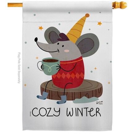 Patio Trasero 28 x 40 in. Cozy Winter House Flag with Wonderland Double ...