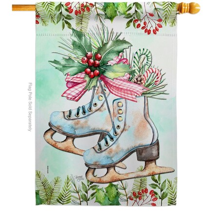 Gardencontrol 28 x 40 in. Winter Skate House Flag with Wonderland ...