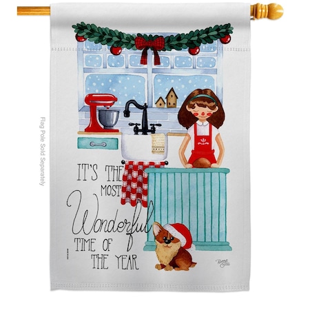 Gardencontrol 28 x 40 in. Wonderful Time House Flag with Winter ...