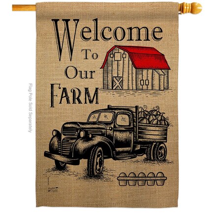 Patio Trasero Welcome Farm Country Living Primitive 28 x 40 in. Double ...