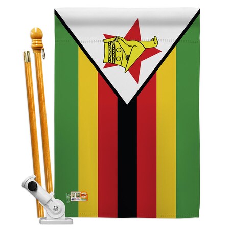 Cosa 28 x 40 in. Zimbabwe Flags of the World Nationality Impressions ...
