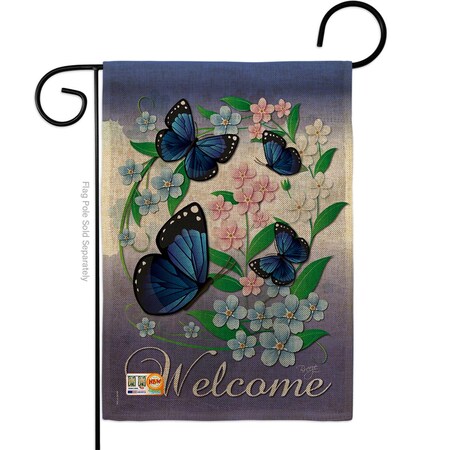 Gardencontrol 13 x 18.5 in. Blue Butterflies Burlap Garden Friends Bugs ...