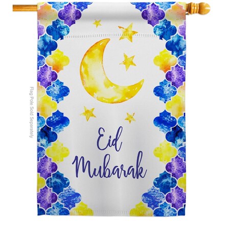 Cuadrilatero 28 x 40 in. Eid Mubarak House Flag with Religious Faith ...