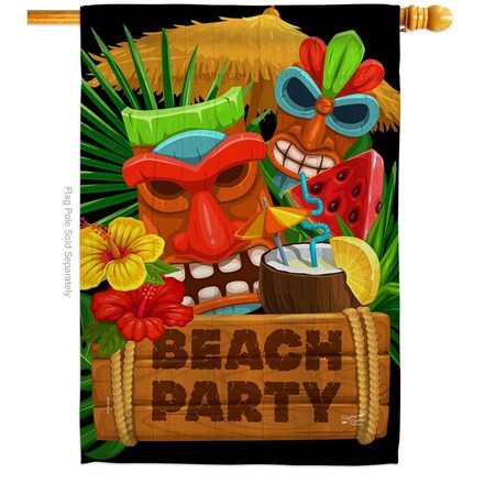 Patio Trasero 28 x 40 in. Tiki Beach Party House Flag with Coastal ...