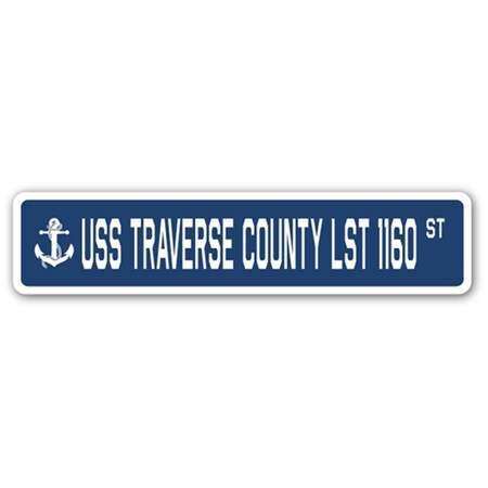 Signmission 4 x 18 in. A-16 Street Sign - USS Traverse County LST 1160 ...