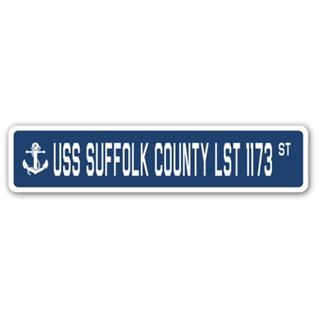 Signmission 4 x 18 in. A-16 Street Sign - USS Suffolk County LST 1173 ...
