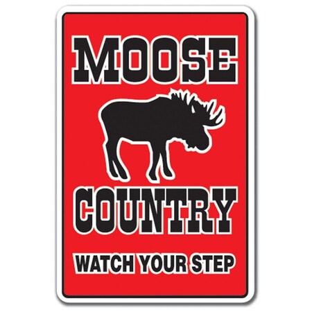 Signmission 8 x 12 in. Moose Country Decal - Farm Animals Watch Your ...