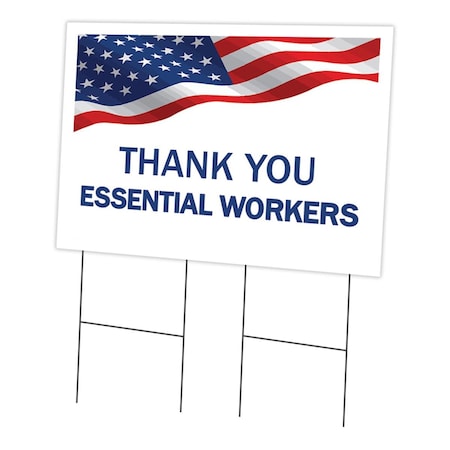 Amistad 24 x 36 in. Yard Sign & Stake - Thank You Essential Workers ...
