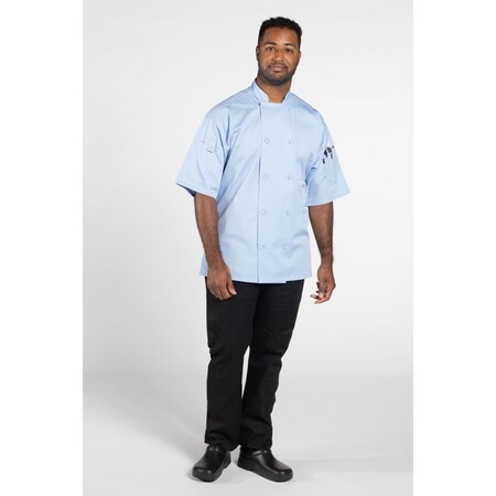 Nathan Caleb Unisex Resilience Chef Coat, Sky Blue - Large NA2680915 | Zoro