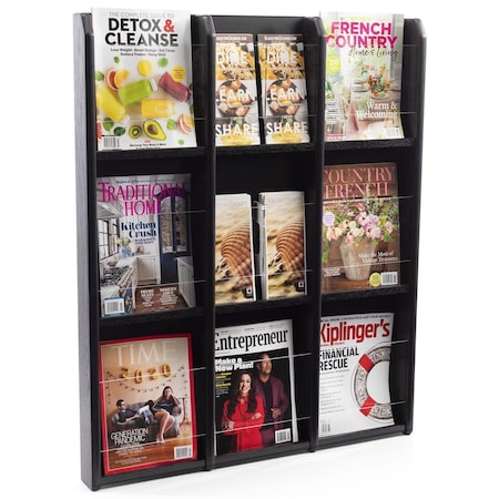 Wooden Mallet Divulge 9 Magazine-18 Brochure Wall Display with Brochure ...