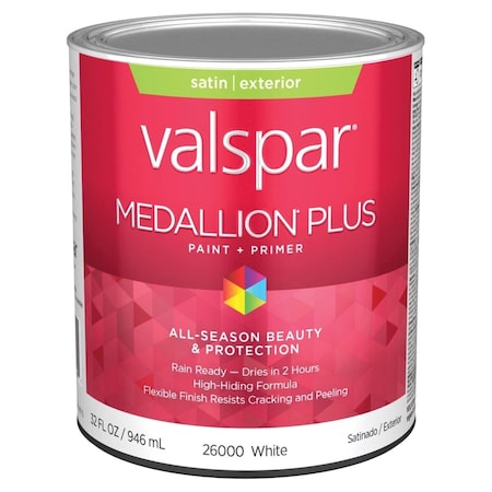 Valspar 1 qt. Medallion Acrylic Latex House Trim Paint & Primer, Satin ...