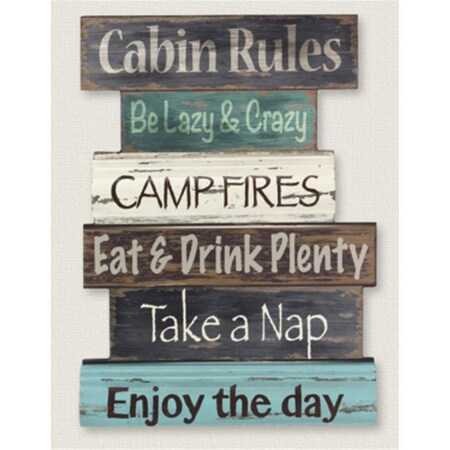 Designs-Done-Right Wood Cabin Rules Wall Sign DE4267651 | Zoro