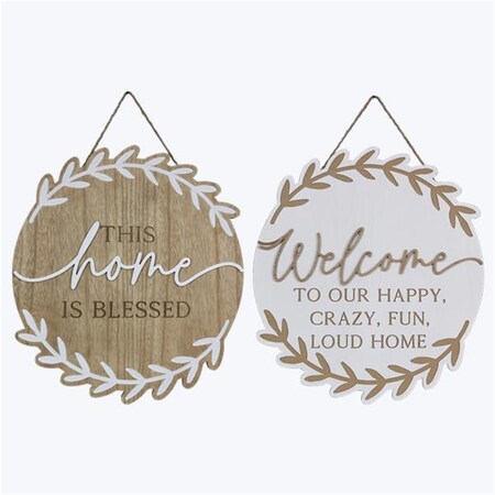 Designs-Done-Right Wood Round Welcome & Home Wall Sign, Assorted Color ...