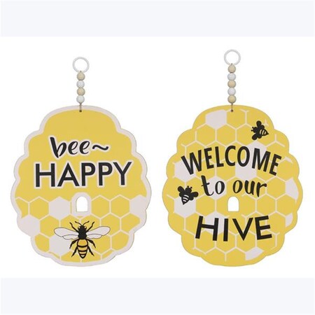 Designs-Done-Right Wood Bee Hive Wall Sign, 2 Assorted Color DE4268851 ...