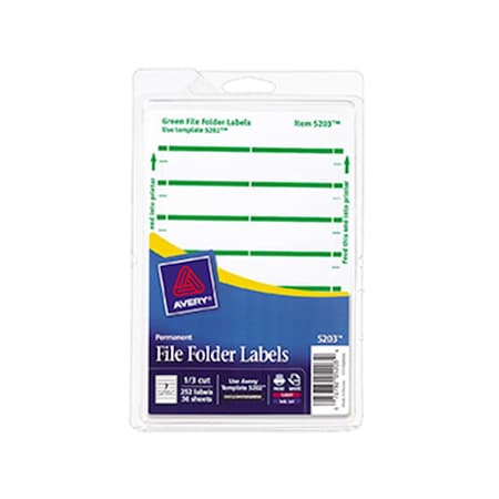 Avery Dennison Avery Print Or Write Green File Folder Labels AVE05203 ...