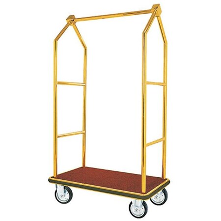 Aarco Aarco LC-2B Bellman Luggage Cart - Brass W/ Carpeted Bed and ...