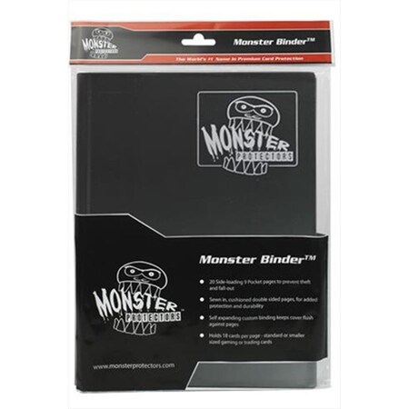 Monster Binders 9PMBK Binder 9 Pocket Monster - Matte Black MON9PMBK | Zoro