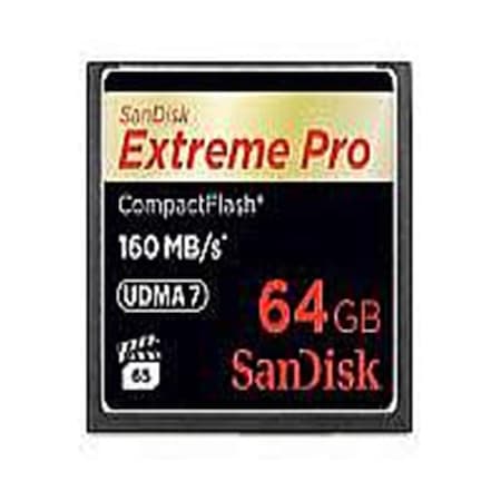 Sandisk , Extreme Pro, Compact Flash, 64GB, CF 160 MBps Read, 150 MBps ...