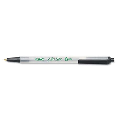 Bic CSEM11-BK Ecolutions Clic Stic Ballpoint Retractable Pen Black Ink ...