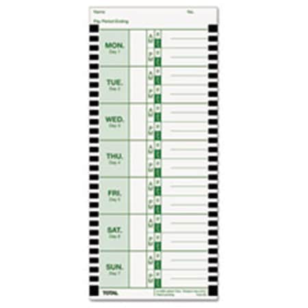 Paperperfect Time Card for Lathem Model 800P; 4 x 9; Weekly; 1-Sided ...