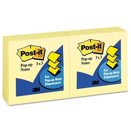 Post-It Sticky note Pop-up Notes Pop-Up Note Refills- 3 x 3- Canary ...