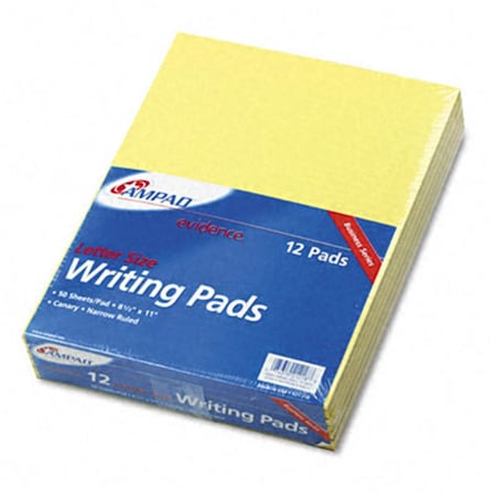 Ampad Ampad 21218 Evidence Glue Top Narrow Ruled Pads Ltr Canary 12 50 ...