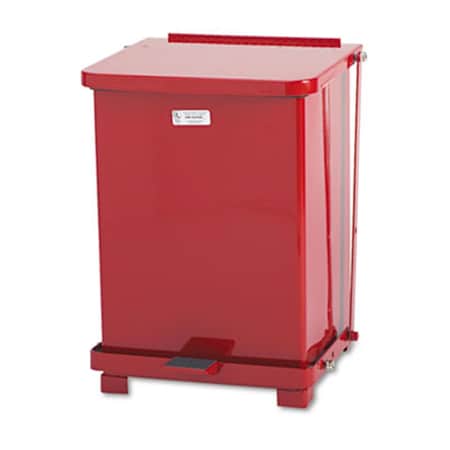 Rcp Defenders Biohazard Step Can Square Steel 7 gal Red ST7ERDPL | Zoro