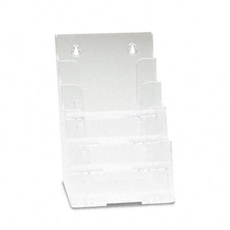 Officespace Four-Tier Plastic Desktop Booklet Display Rack Clear ...