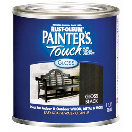 Zinsser .50 Pint Gloss Black Painters Touch Multi-Purpose Paint 1979 ...
