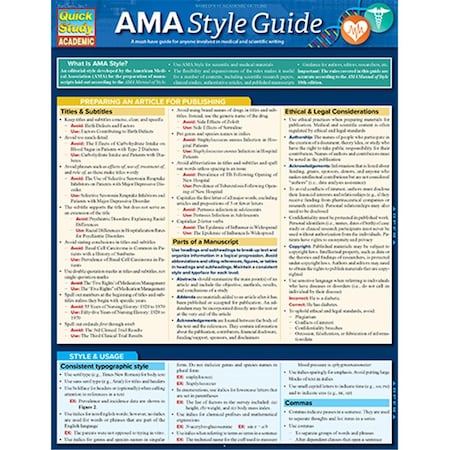 Barcharts Ama Style Guide Quickstudy Easel 9781423225379 | Zoro
