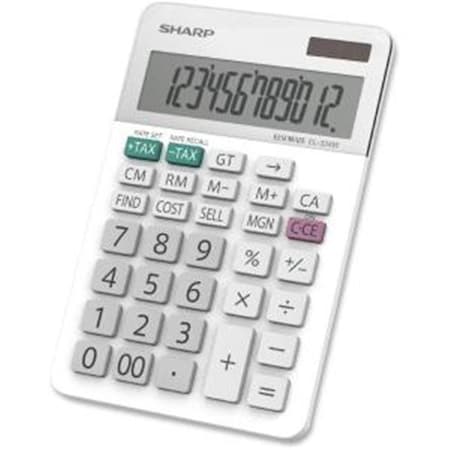 Sharp SHREL334W EL334W 10 Digit - Mini Desktop Basic Calculator ...