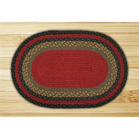 Capitol Earth Rugs Burgundy-Olive-Charcoal Jute Braided Rug 13-238 | Zoro