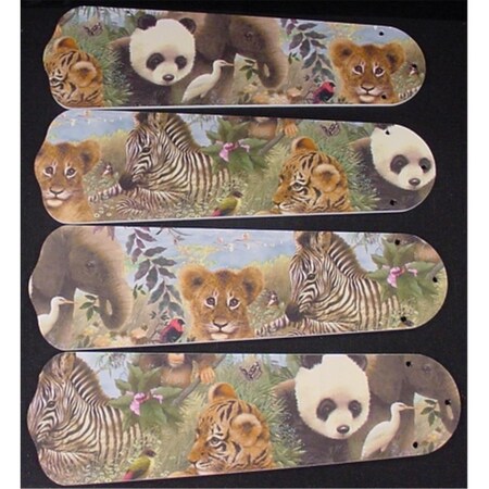 Lightitup Baby Safari Elephant Lion Zebra 42 in. Ceiling Fan Blades ...