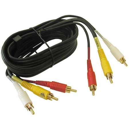 Cmple CMPLE 335-N 3-RCA Composite Video Audio A-V AV Cable GOLD -50 ft ...