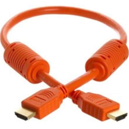 Cmple 28AWG HDMI Cable with Ferrite Cores - Orange - 1.5FT 986-N | Zoro