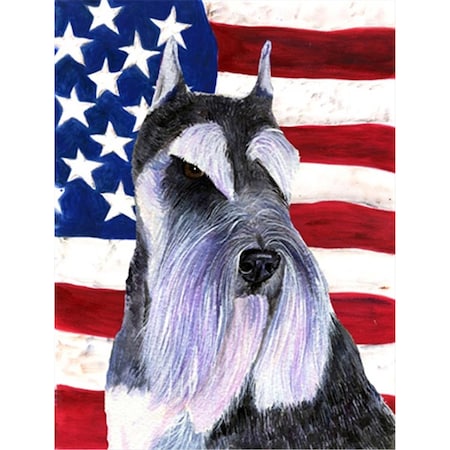Patioplus USA American Flag with Schnauzer House Size Canvas Flag ...