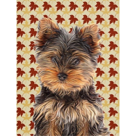 Patioplus Fall Leaves Yorkie Puppy & Yorkshire Terrier Flag Garden Size ...