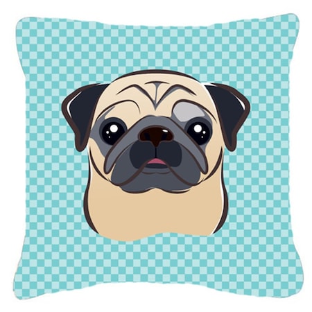 Jensendistributionservices Checkerboard Blue Fawn Pug Fabric Decorative ...
