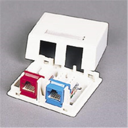 Fasttrack Keystone Jack Surface Mount Box 2-Port Ivory FA56808 | Zoro