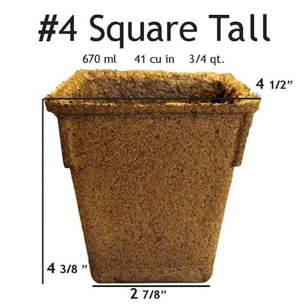 Cowpots No 4 Square Tall Pot - 132 pots #4 Sq T (132) | Zoro
