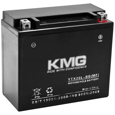 Kmg 12V High Performance Motorcycle ATV Scooter Battery YTX20L-BS-1G | Zoro